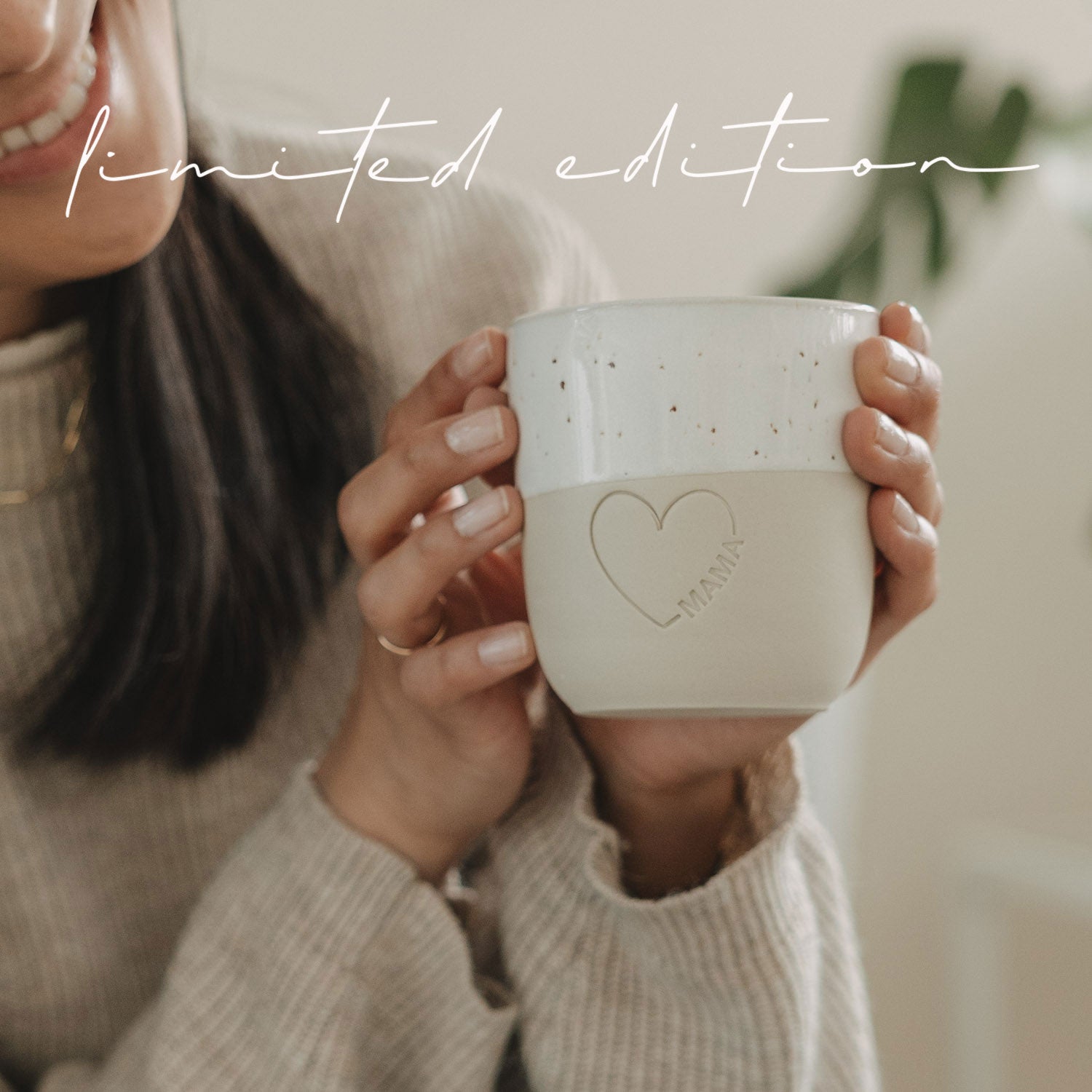 Eulenschnitt Stoneware mug big heart "Mama" – handmade – Limited ...